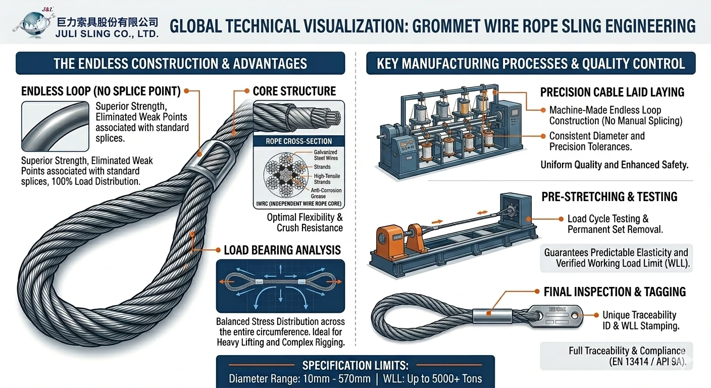 Grommet Wire Rope Sling | 10mm-570mm Heavy Duty Lifting Sling Supplier ...